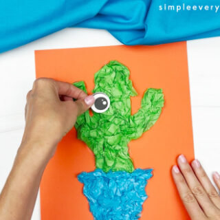 Cactus Tissue Paper Craft For Kids [Free Template]