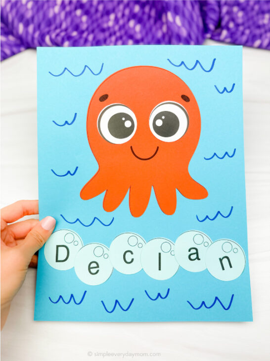 Octopus Name Craft For Kids [Free Template]