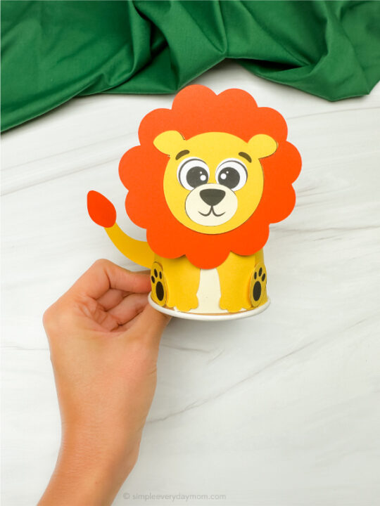 Lion Paper Cup Craft For Kids [Free Template]