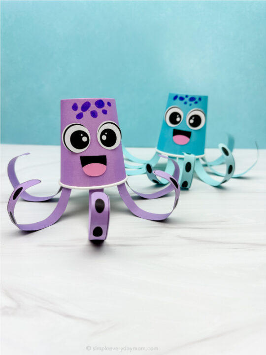 Paper Cup Octopus Craft For Kids [Free Template]