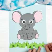 Elephant Name Craft For Kids W/Editable Template