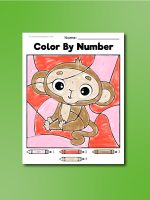 Free Monkey Color By Numbers For Kids