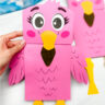 Flamingo Paper Bag Puppet Craft For Kids [Free Template]