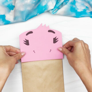 Flamingo Paper Bag Puppet Craft For Kids [Free Template]