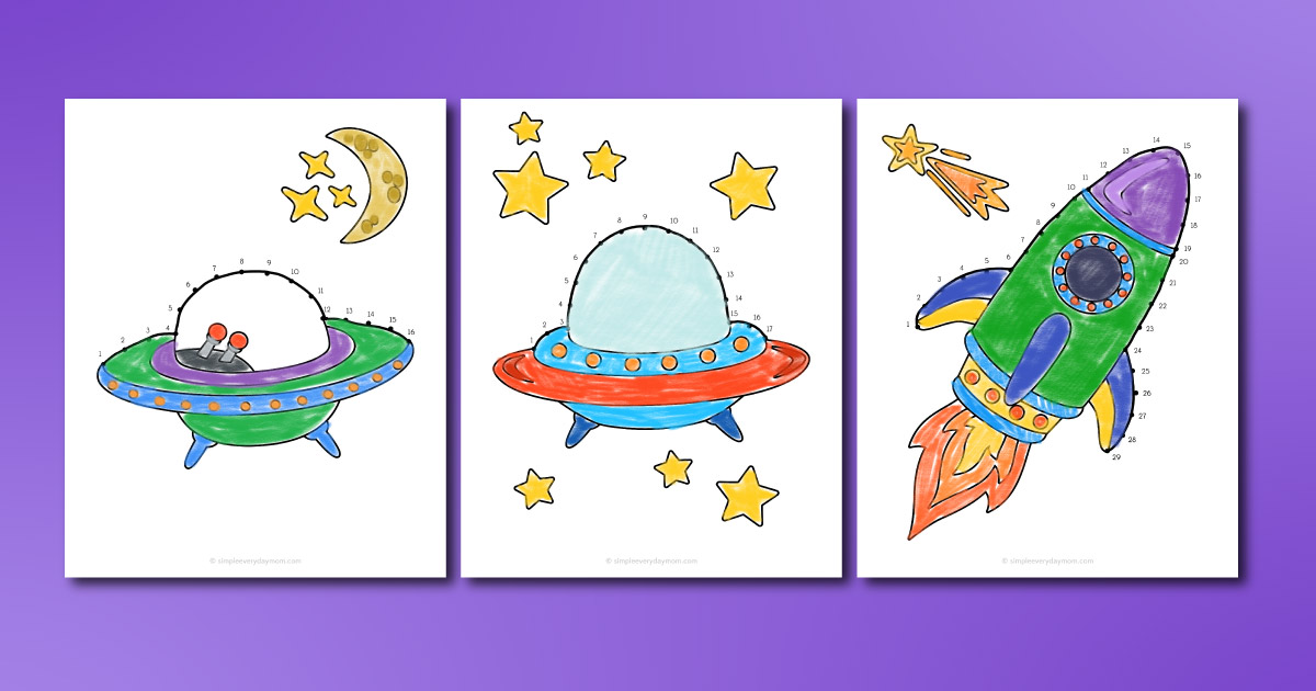 Free Spaceship Dot to Dot Printables