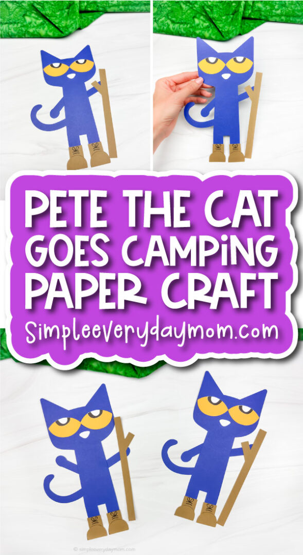 Pete The Cat Goes Camping Craft For Kids [Free Template]