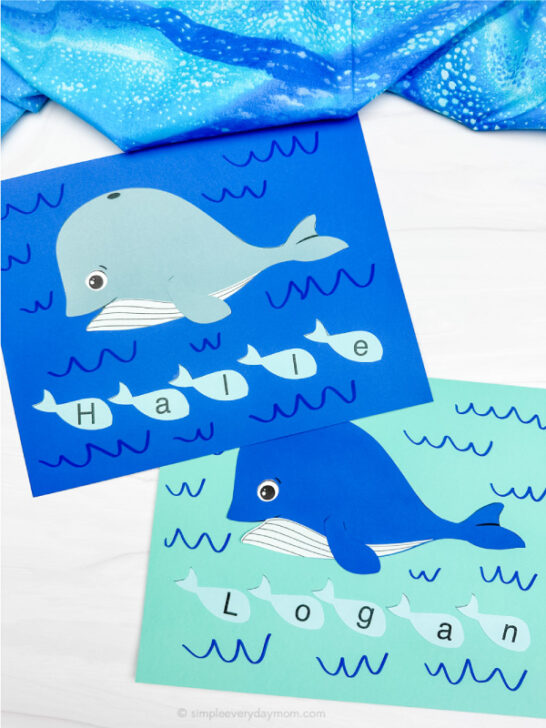 Whale Name Craft For Kids W/Editable Template