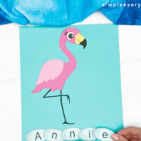 Flamingo Name Craft For Kids [Free Template]