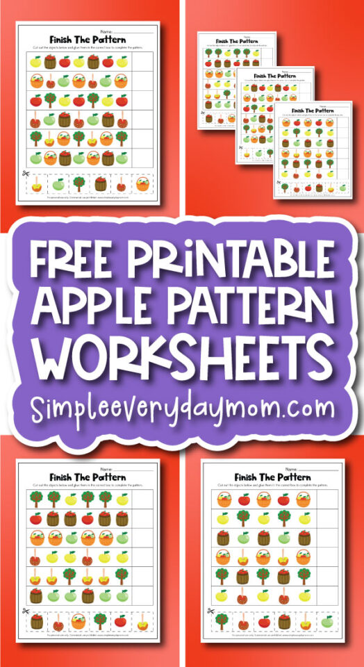 Free Printable Apple Pattern Worksheets For Kids