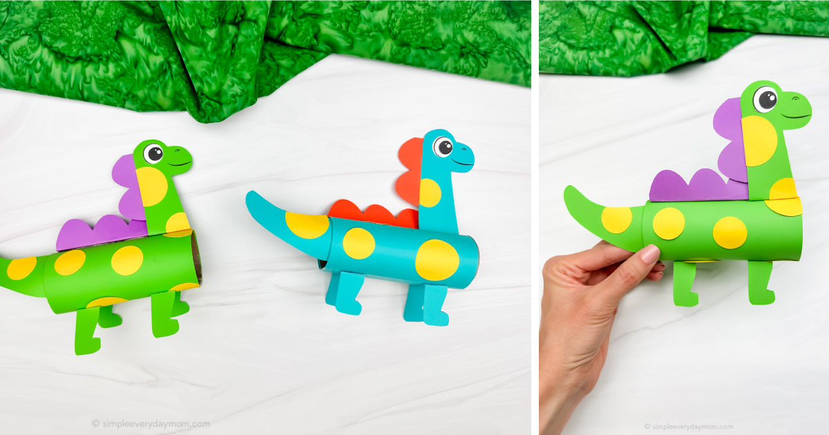 Dinosaur Toilet Paper Roll Craft For Kids [Free Template]