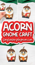 Acorn Gnome Craft For Kids [Free Template]