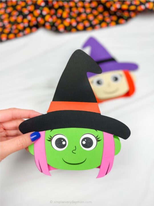 Witch Card Craft For Kids With Template