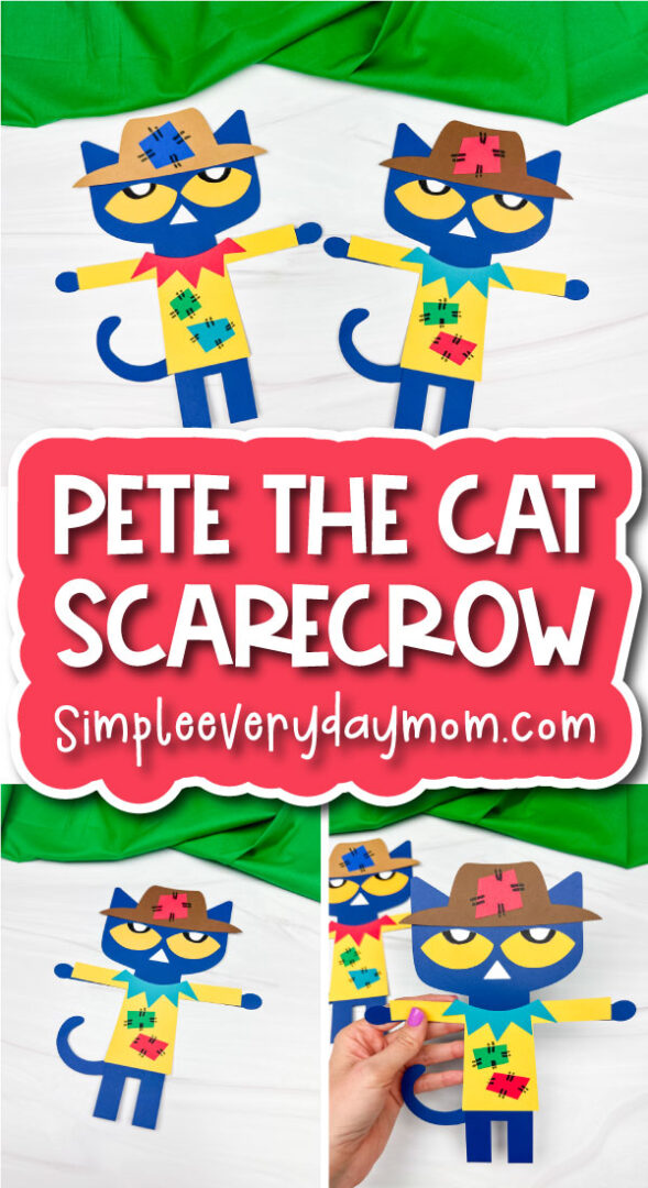 Pete The Cat Scarecrow Craft For Kids [Free Template]