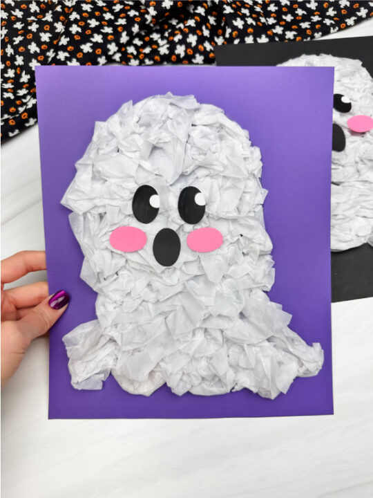 Tissue Paper Ghost Craft For Kids [Free Template]