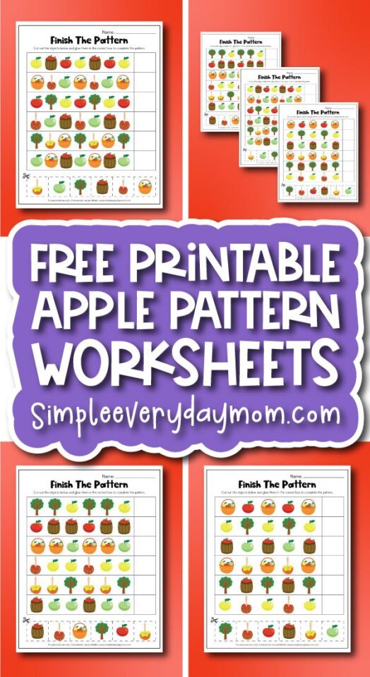 Free Printable Apple Pattern Worksheets For Kids