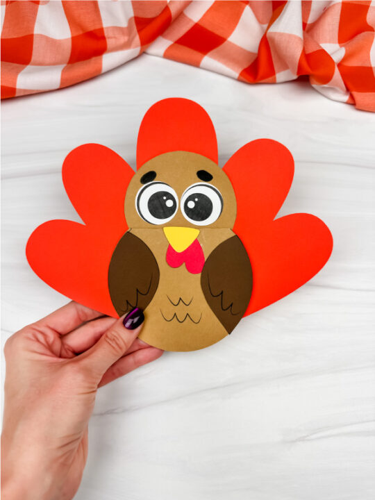 Easy Turkey Card Craft For Kids (Free Template)
