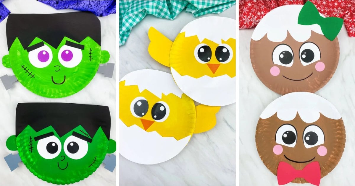 24 Festive Holiday Paper Plate Crafts For Kids [Free Templates]