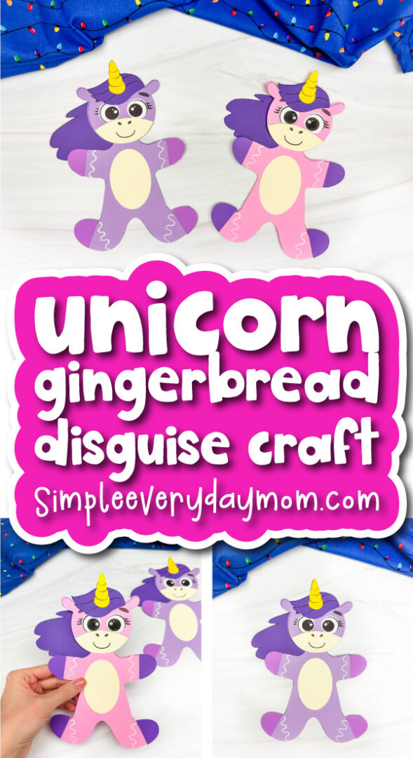 Gingerbread Disguise Unicorn Craft For Kids [Free Template]