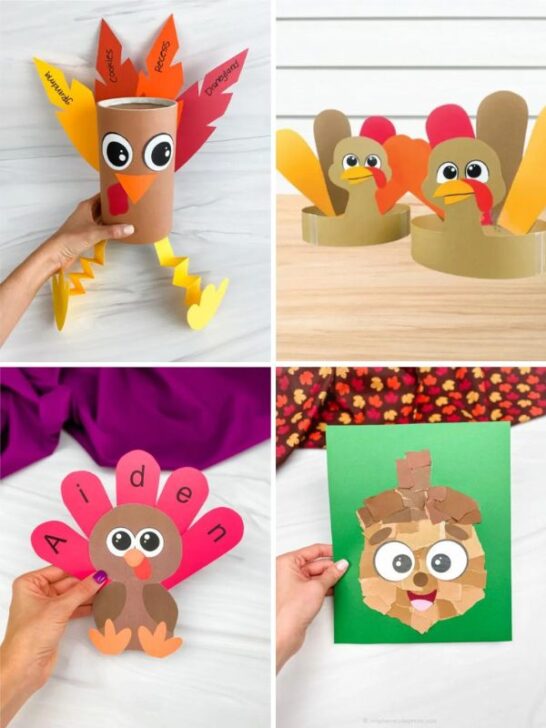 Easy Turkey Card Craft For Kids (Free Template)