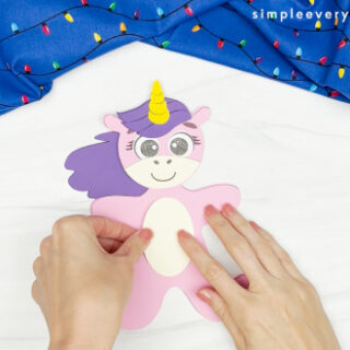 Gingerbread Disguise Unicorn Craft For Kids [Free Template]
