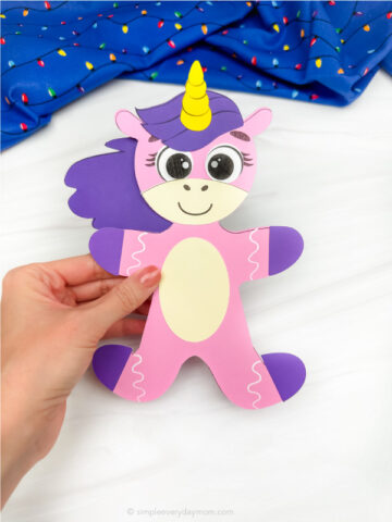 Gingerbread Disguise Unicorn Craft For Kids [Free Template]