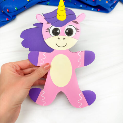 Gingerbread Disguise Unicorn Craft For Kids [Free Template]