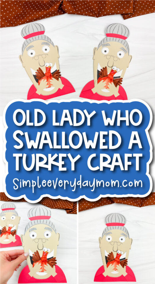 There Was An Old Lady Who Swallowed A Turkey Inspired Craft [Free Template]