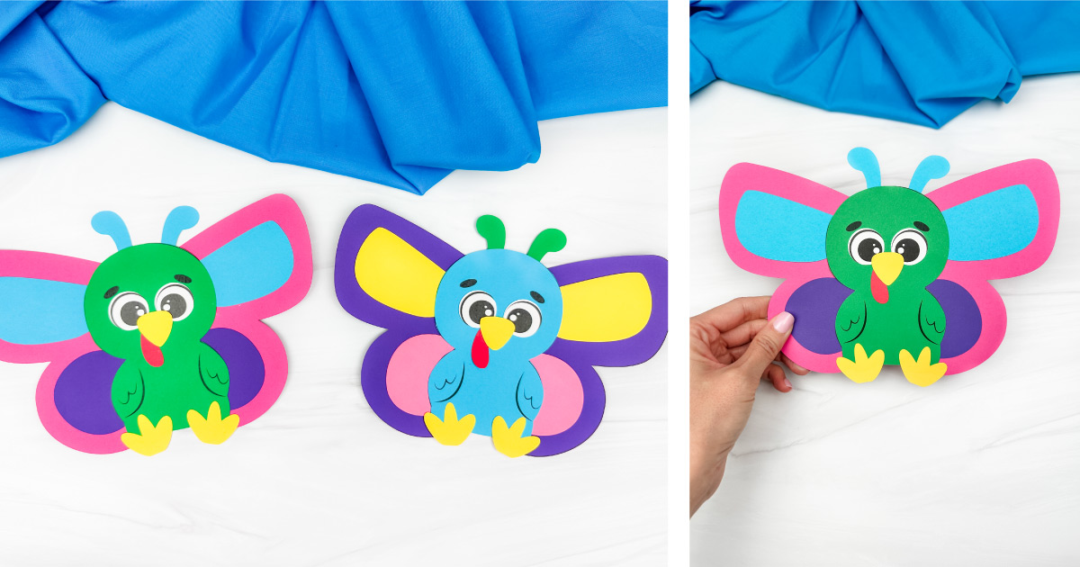 Butterfly Turkey Disguise Craft For Kids [Free Template]