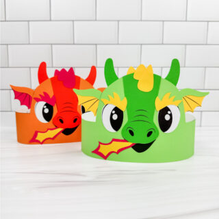 Dragon Headband Craft For Kids W/Free Printable PDF Template