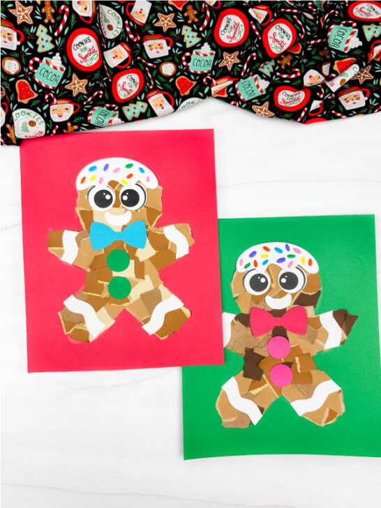 Torn Paper Gingerbread Craft For Kids [Free Template]