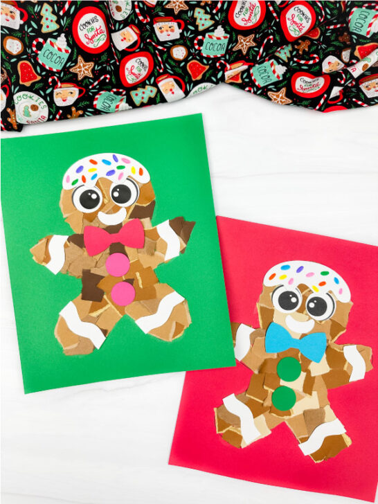 Torn Paper Gingerbread Craft For Kids [Free Template]