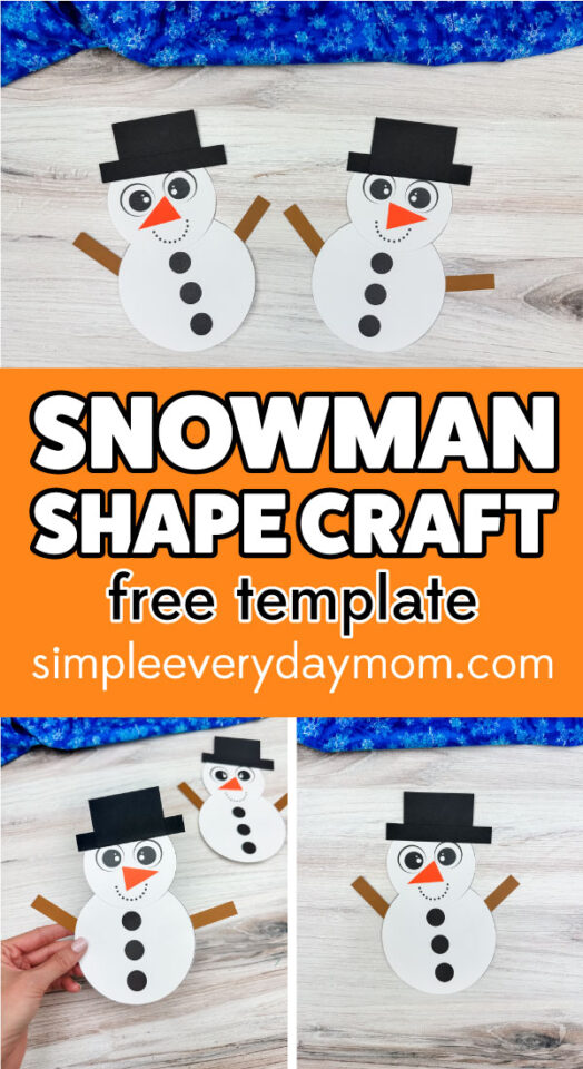 Snowman Shape Craft For Kids [Free Template]