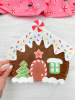 Gingerbread House Paper Plate Craft For Kids [Free Template]