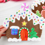 Gingerbread House Paper Plate Craft For Kids [Free Template]