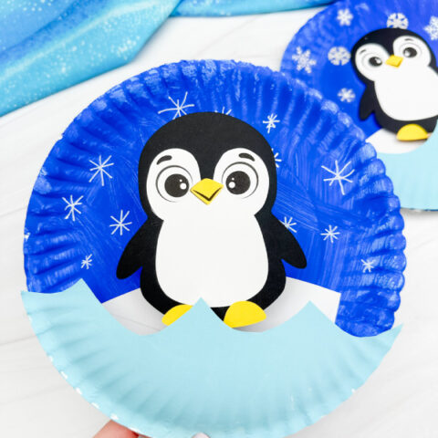Moving Penguin Paper Plate Craft [Free Template]