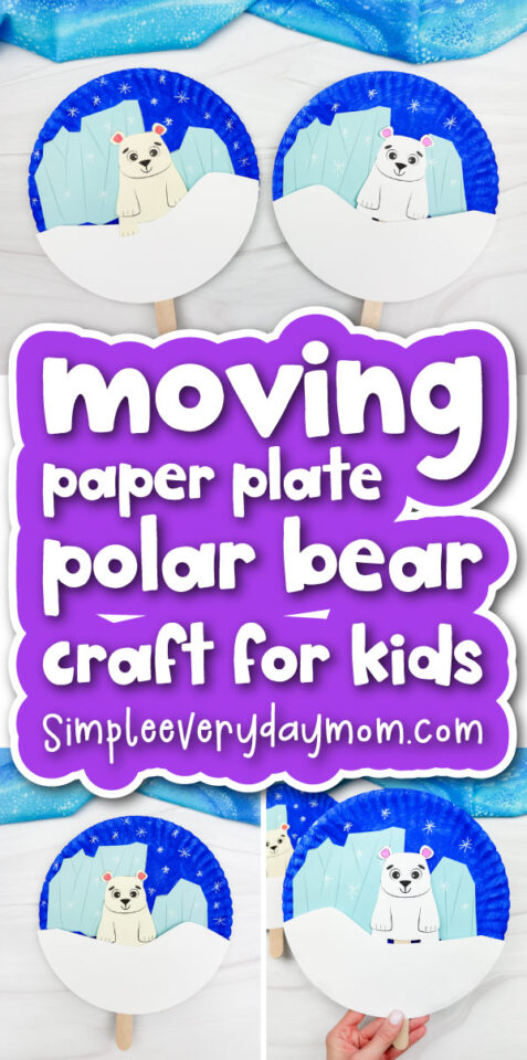 Moving Polar Bear Paper Plate Craft [Free Template]