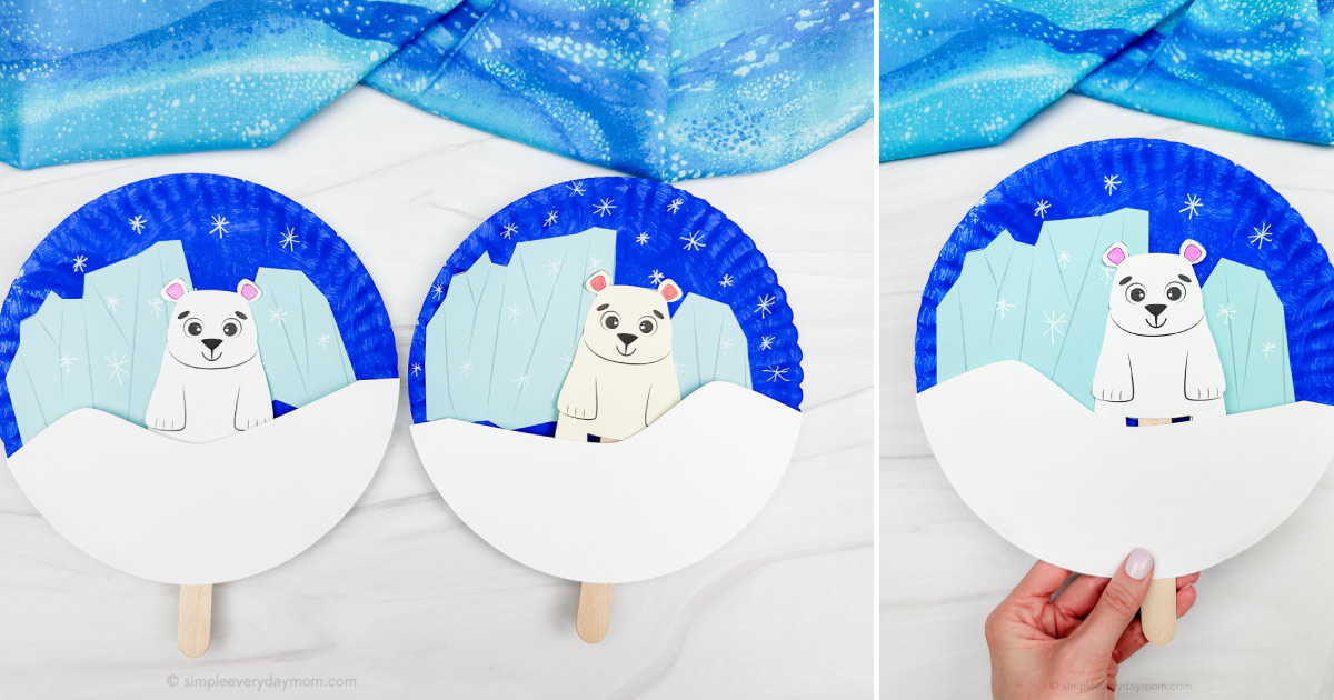 Moving Polar Bear Paper Plate Craft [Free Template]