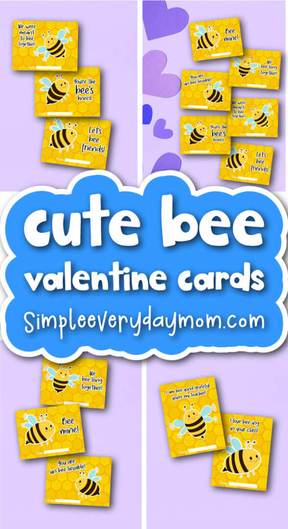 Cute Printable Bee Valentine Cards For Kids