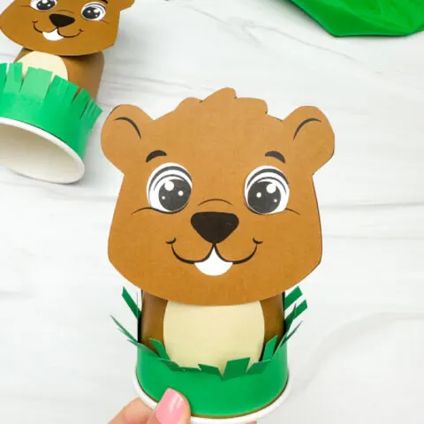 Groundhog Cup Craft For Kids [Free Template]