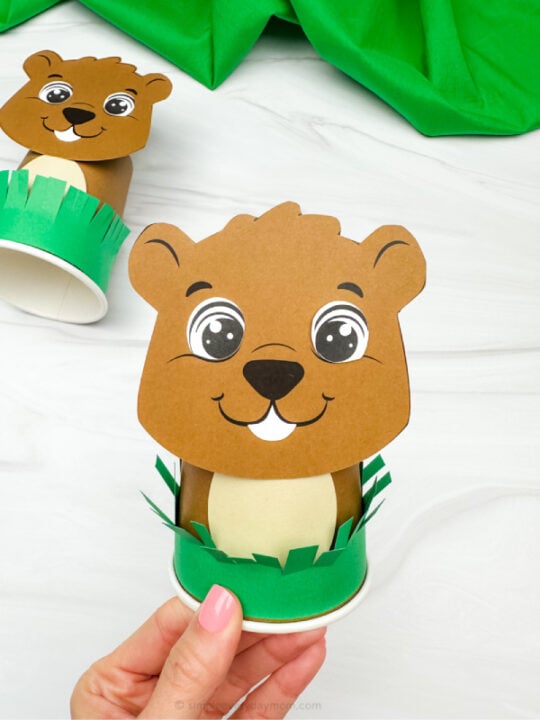 Groundhog Cup Craft For Kids [Free Template]