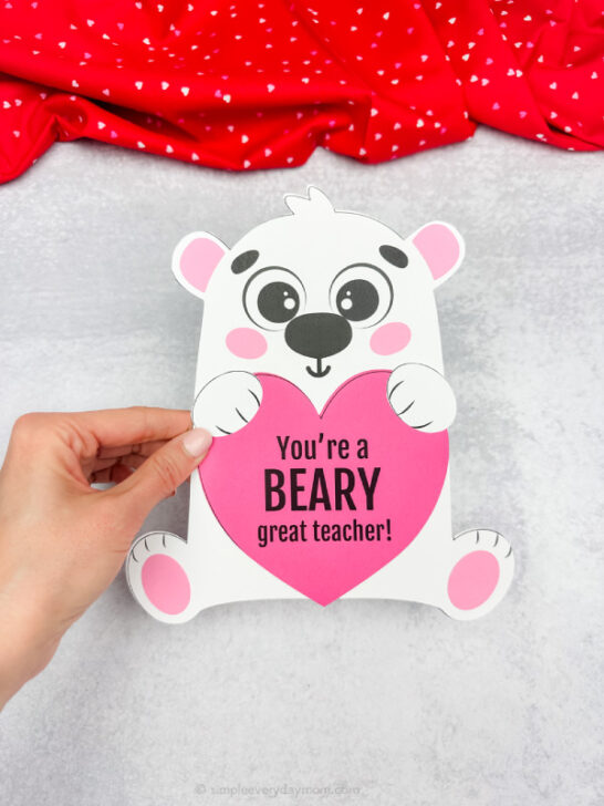 The Cutest Polar Bear Valentine Craft W/Free PDF Template