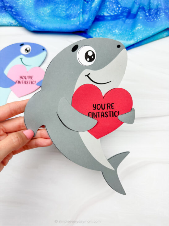 Shark Valentine Craft For Kids [Free Template]