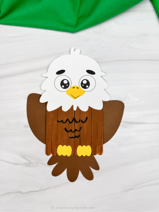 Popsicle Stick Eagle Craft [Free Template]