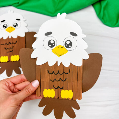 Popsicle Stick Eagle Craft [Free Template]