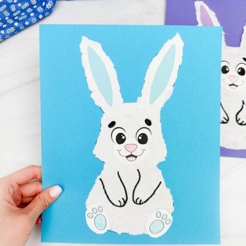 Torn Paper Bunny Craft For Kids [Free Template]