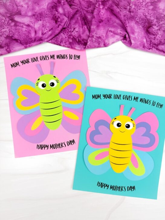 Colorful Butterfly Mother's Day Craft [Free Template]