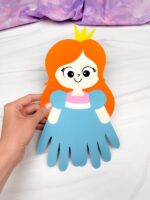 Cute Princess Handprint Craft For Kids (Free Printable Template)