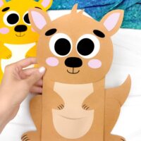 Cute Kangaroo Paper Bag Puppet (Free Template)