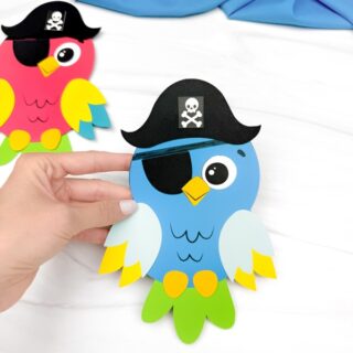 Pirate Parrot Craft For Kids (Free Template)