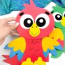 Parrot Puppet Craft For Kids (Free Printable Template)